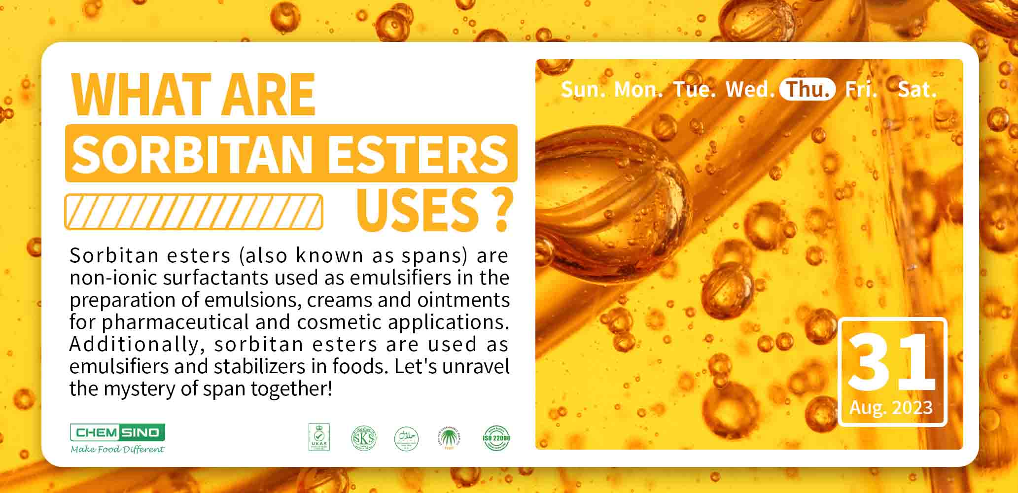 Sorbitan Monooleate Span 80: Properties and Uses